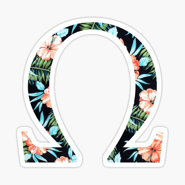 "Omega Floral Greek Letter" Sticker for Sale by AdventureFinder | Redbubble