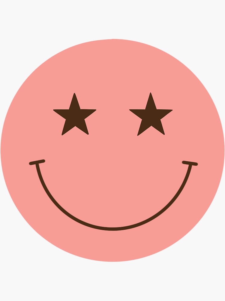 "Star Eye Smiley Face Sticker" Sticker by Kaatieeeee11 | Redbubble