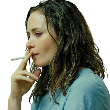 "Emily Blunt Smoking " Sticker for Sale by shrekyeehaw | Redbubble
