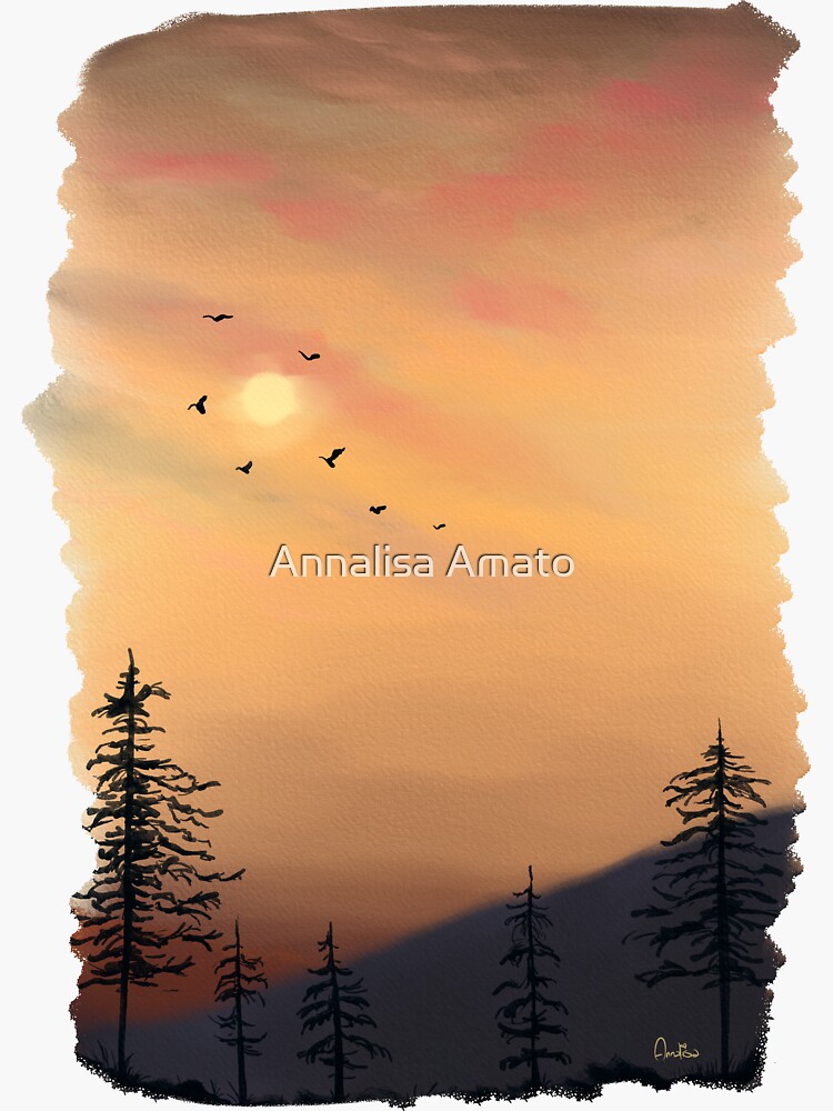 "View from the mountains. Artwork by Annalisa Amato" Sticker for Sale ...