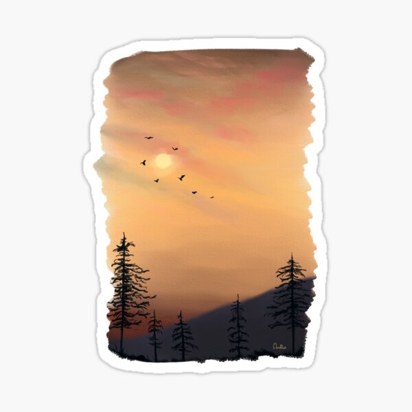 "View from the mountains. Artwork by Annalisa Amato" Sticker for Sale ...