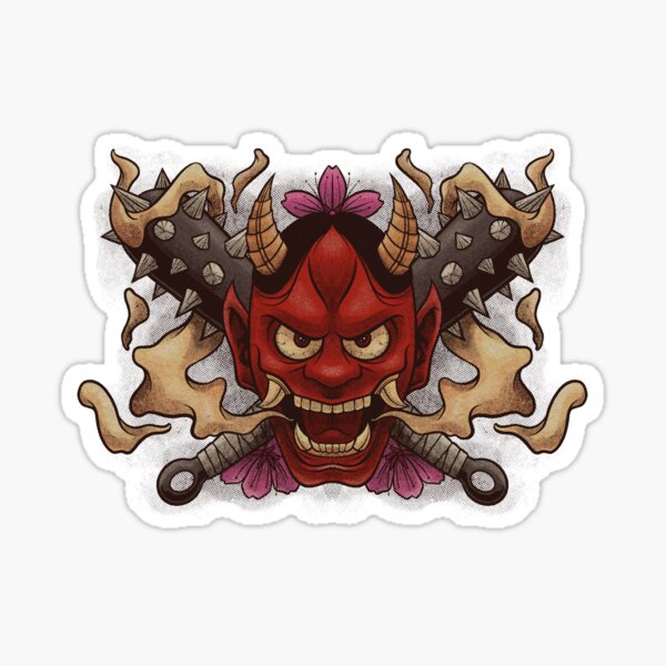 "Angry Oni" Sticker by snapedsgn | Redbubble