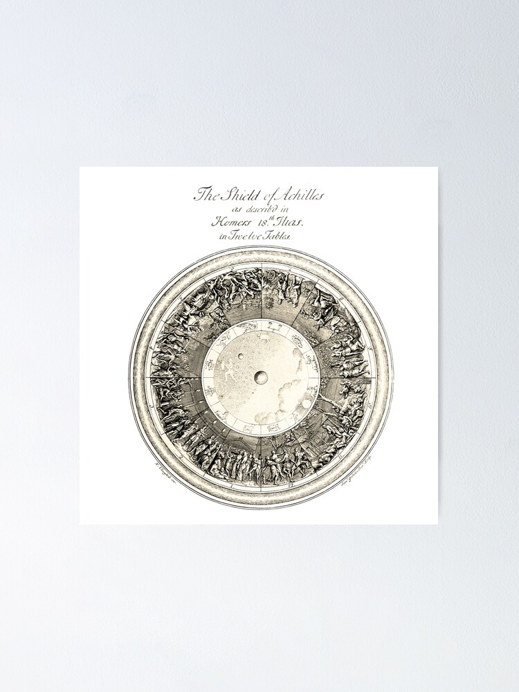 "Shield of Achilles Vintage Illustration - Homer's Iliad - Greek ...