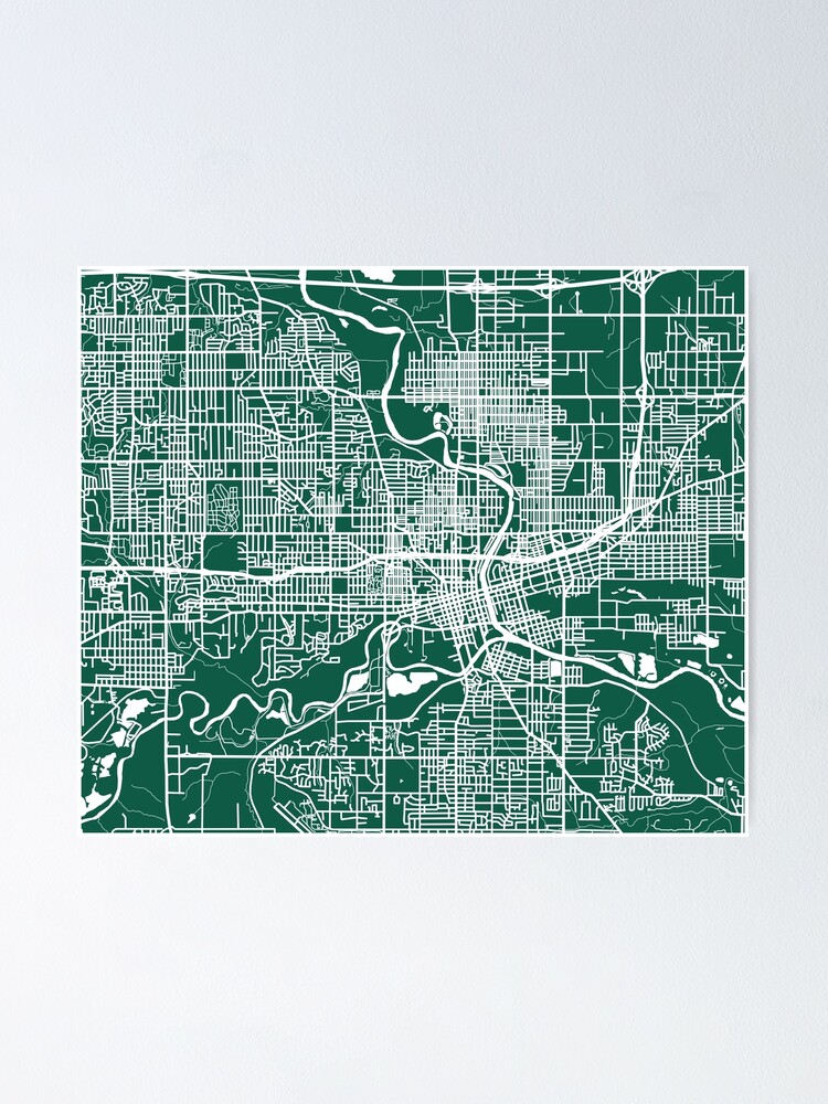 "Des Moines Map - Dark Green" Poster by CartoCreative | Redbubble