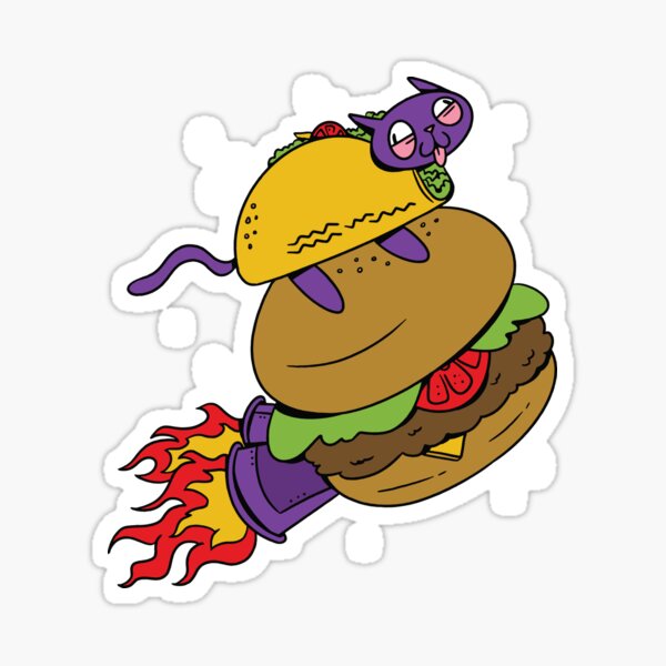 "Taco Cat Burger" Sticker for Sale by Dase23 | Redbubble