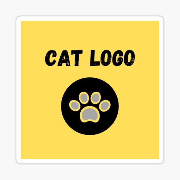 "cat logo " Sticker by AshwaqShop | Redbubble