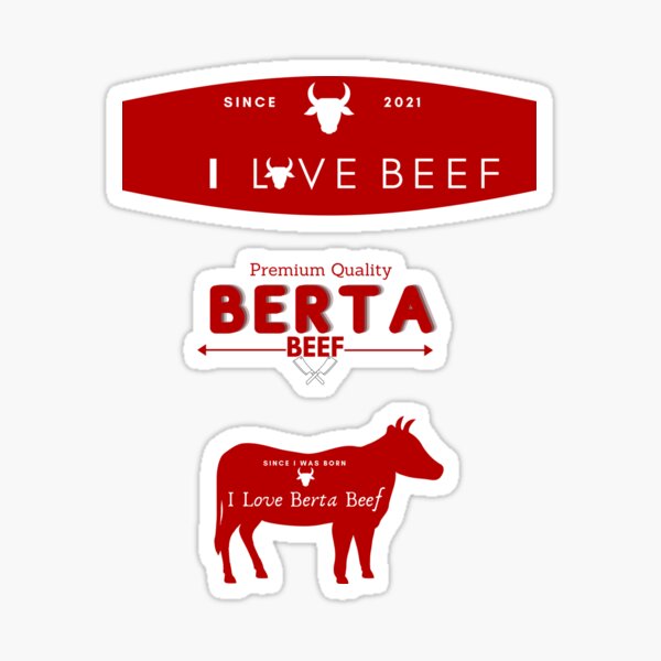 "Berta Beef Stickers Pack" Sticker for Sale by AParallelWorld | Redbubble