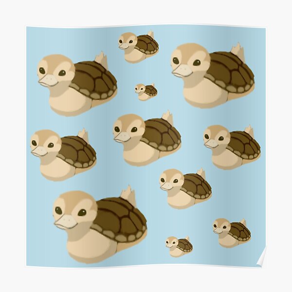 "Atla turtle duck / ducks blue legend of kora sticker pack" Poster for ...