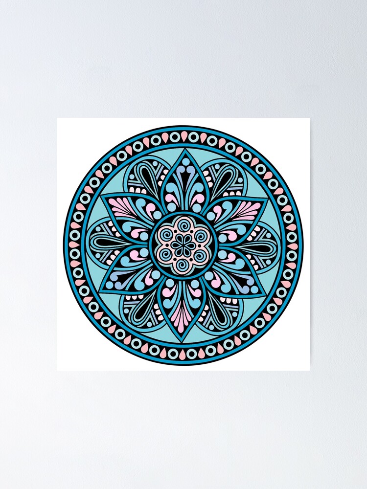 "Medium Mandala 1 (colored)" Poster by Standard32 | Redbubble