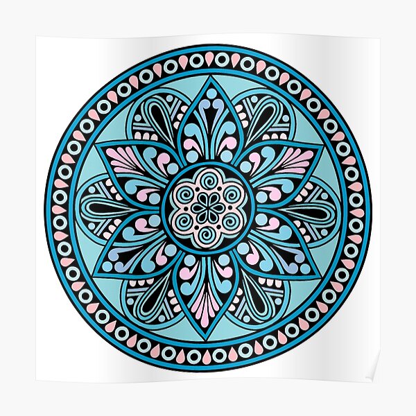 "Medium Mandala 1 (colored)" Poster by Standard32 | Redbubble