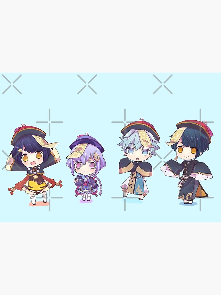 "Genshin Impact Chibi Qiqi Gang!" Art Print by NathanDoodles | Redbubble