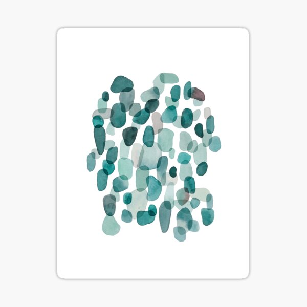 "Blue Green Watercolor Sea Glass " Sticker for Sale by lunaisdrawing ...
