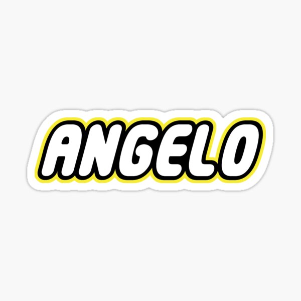 "Personalize Angelo Funny Bricks Childhood Retro Toy" Sticker for Sale ...
