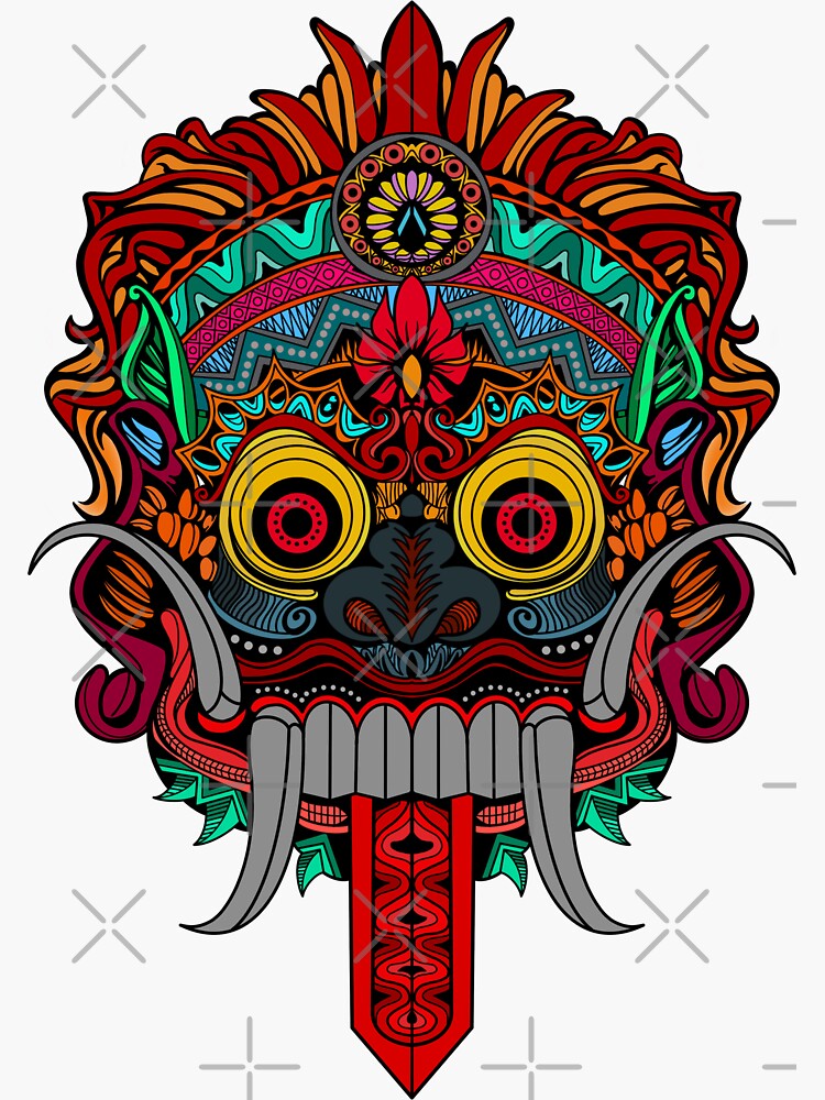 "Barong Bali Mask" Sticker by BaliChili | Redbubble