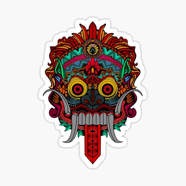 "Barong Bali Mask" Sticker by BaliChili | Redbubble
