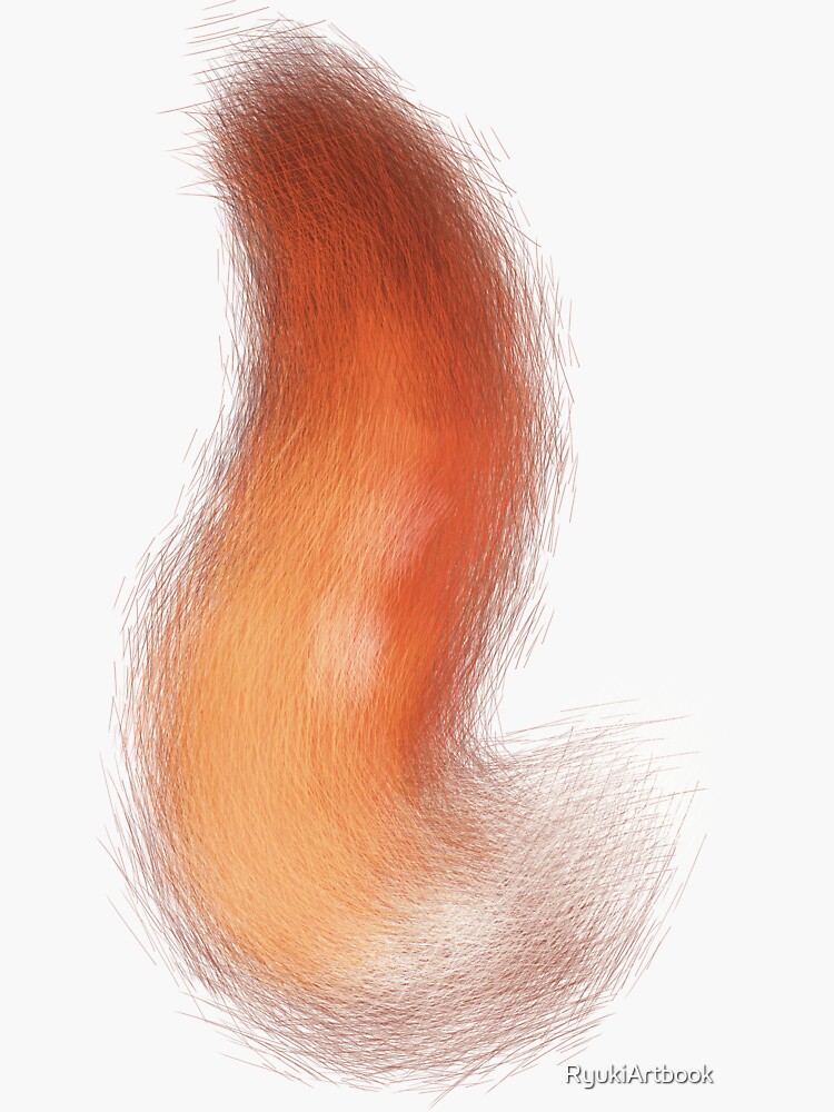 Pegatina «Cola de foxy - cola de zorro peluda» de RyukiArtbook | Redbubble