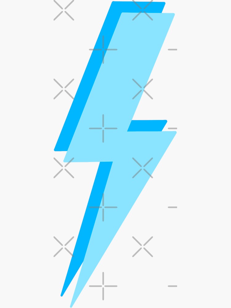"Preppy Blue lightning bold " Sticker by Suusck | Redbubble