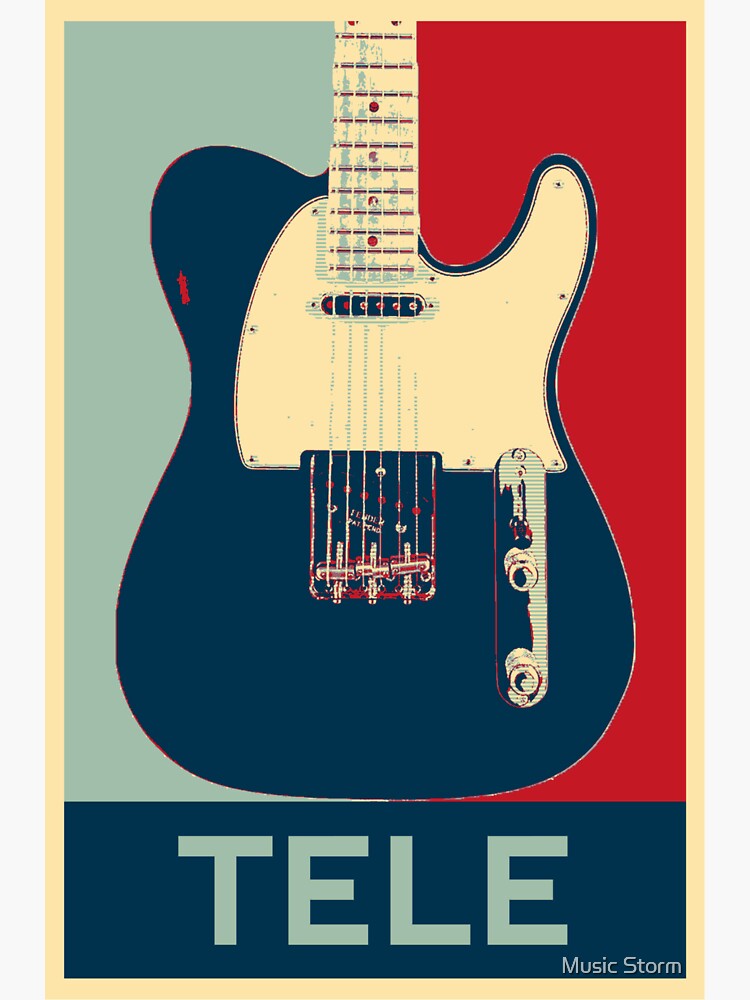"Telecaster electric guitar in poster style" Sticker for Sale by ...