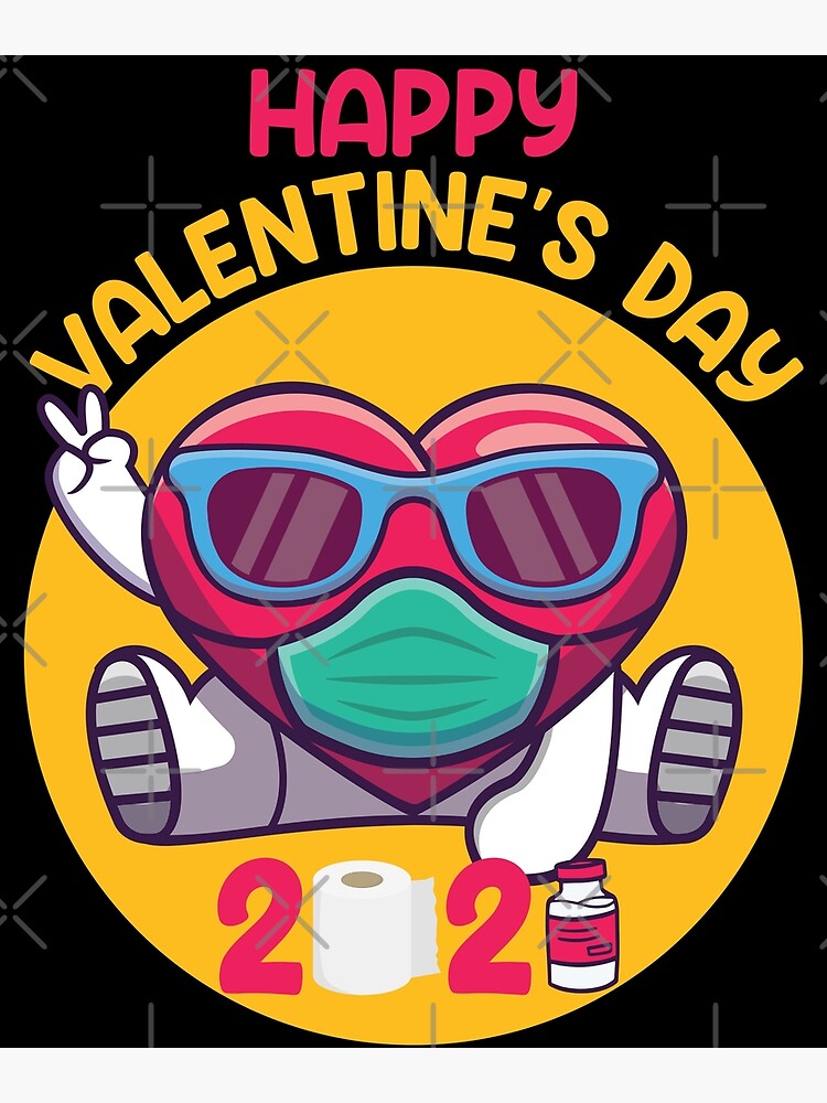 "Dabbing Heart In A Mask 2021 Valentines Day Dab Boys Kids" Poster by ...