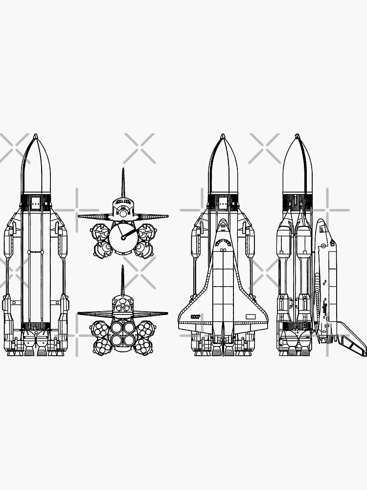 "Buran 2 Blueprint Black" Sticker for Sale by Auto-Prints | Redbubble