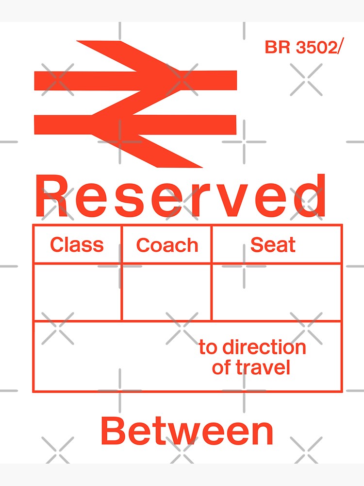 "British Rail Reservation Label" Sticker for Sale by CherryCassette ...