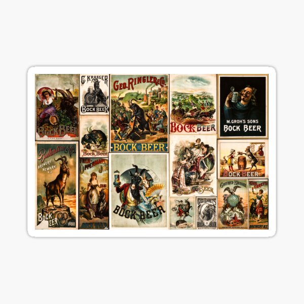 "Vintage Bock Beer Posters Collage" Sticker for Sale by jimde | Redbubble