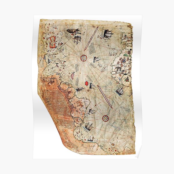 "Piri Reis World Map" Poster for Sale by RosalinaGailey | Redbubble