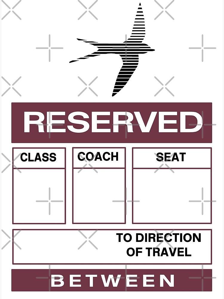 "British Rail (Intercity) Seat Reservation Label" Poster by ...