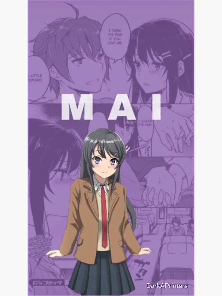 "Mai Sakurajima " Sticker for Sale by DarkAPrinters | Redbubble