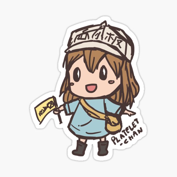 "platelet-chan" Sticker by ahomira | Redbubble