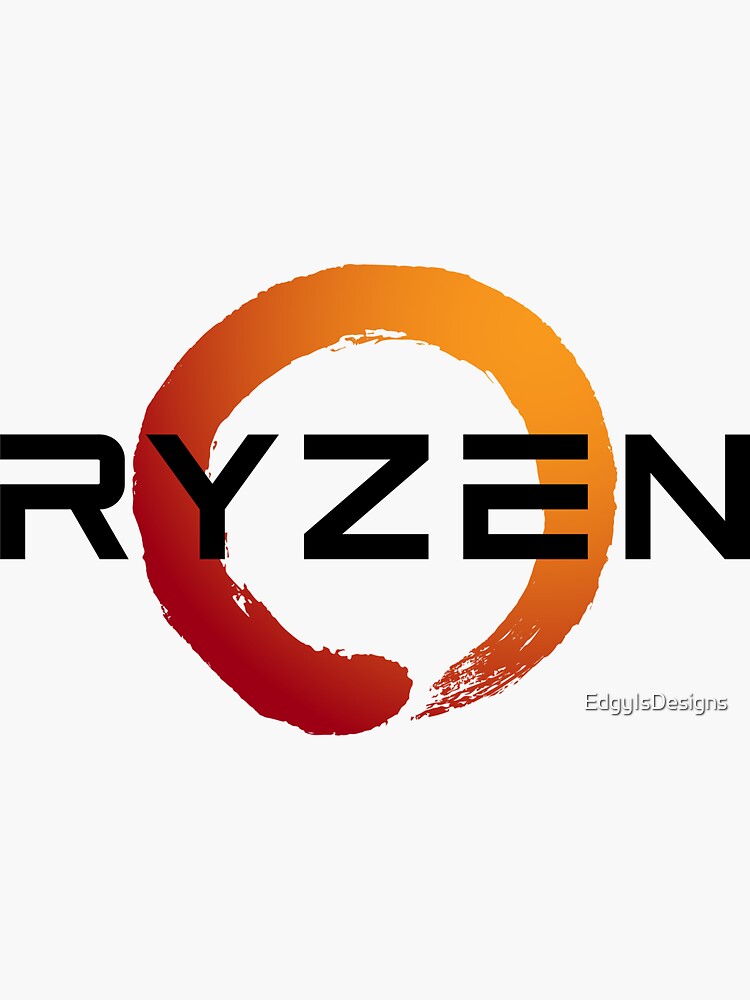 "AMD Ryzen (black ver.)" Sticker for Sale by EdgyIsDesigns | Redbubble