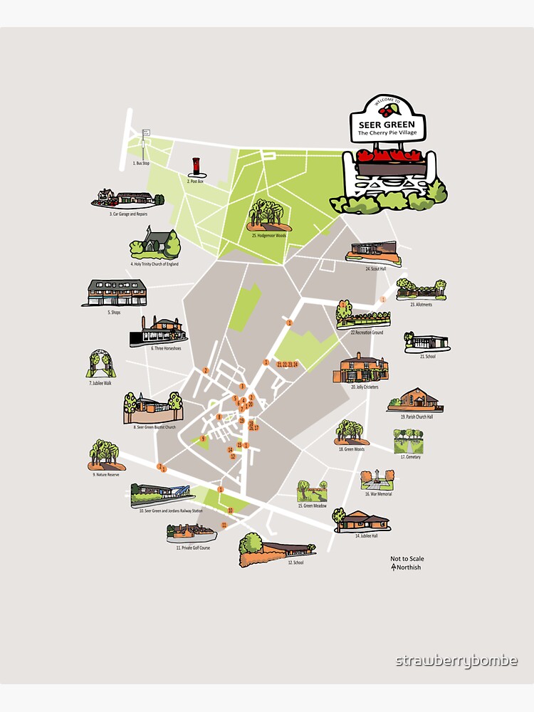 "Seer Green Map" Sticker for Sale by strawberrybombe | Redbubble