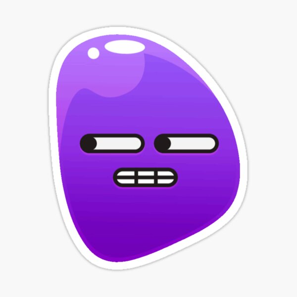 "Scared Purple Emoji" Sticker for Sale by bubble-bulb | Redbubble