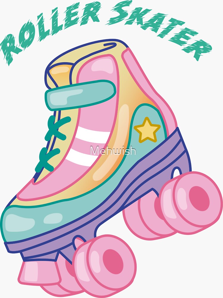 "Roller Skater - Keep on rolling" Sticker for Sale by Mehwish | Redbubble