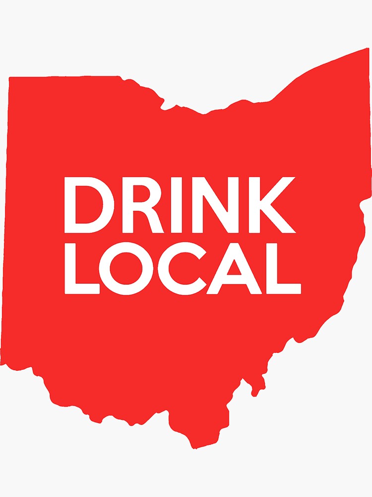 "Ohio Drink Local OH Red" Sticker for Sale by mindofstate | Redbubble