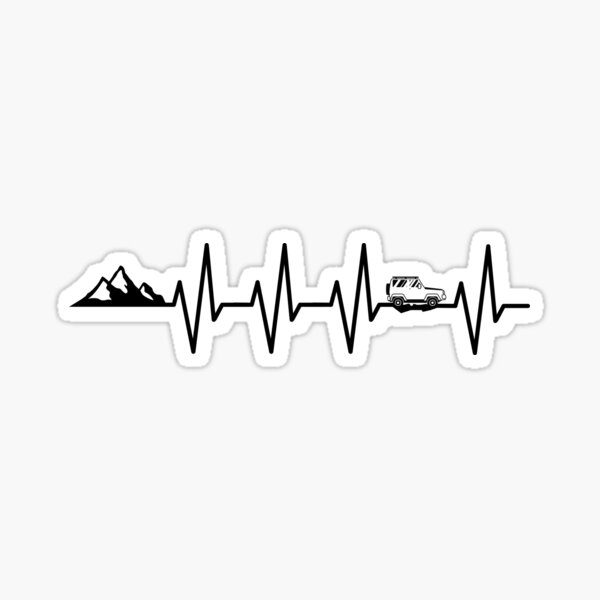 "Off-road vehicle off-road vehicle heartbeat EKG" Sticker for Sale by ...