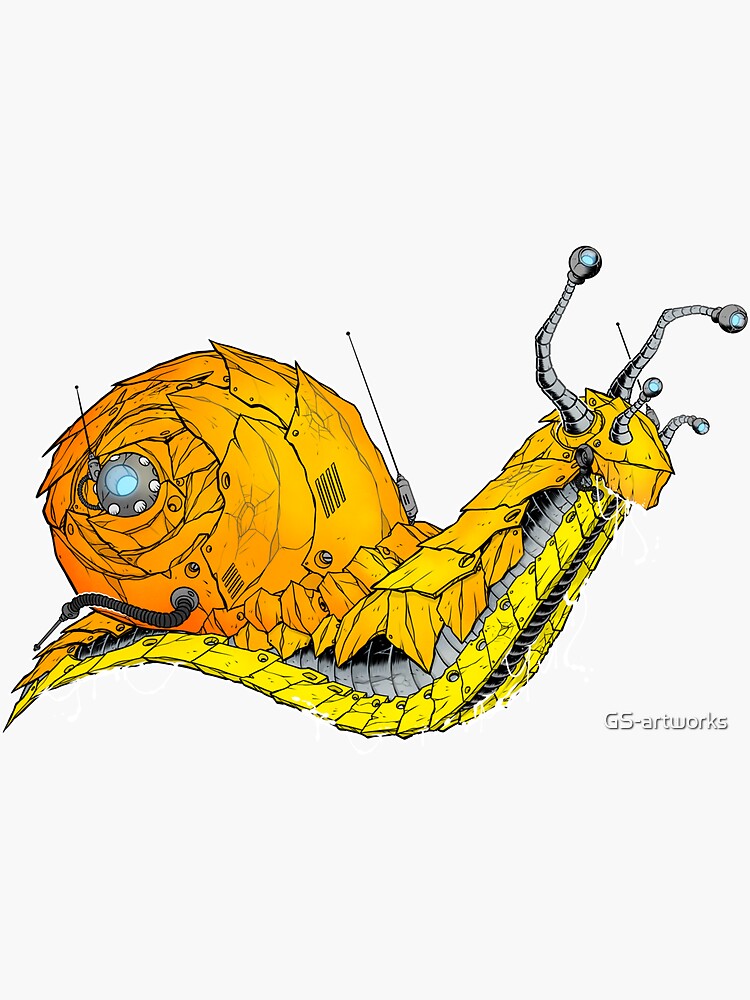 "Snail cyborg " Sticker for Sale by GS-artworks | Redbubble