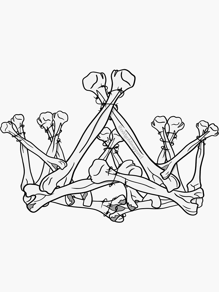 "Crown of Bones" Sticker by oddgoblindesign | Redbubble