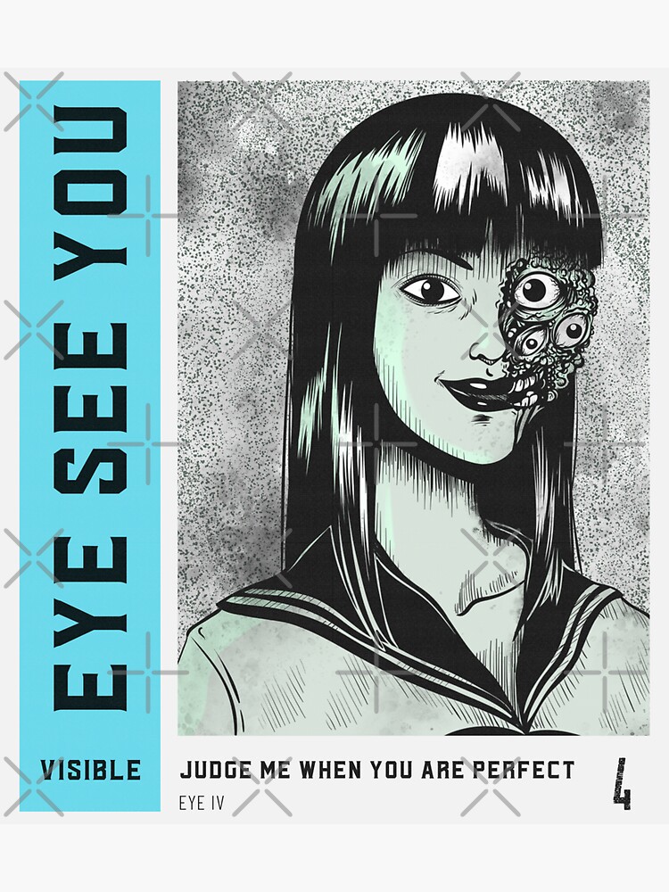 "Permanent mutation anime eyes" Sticker for Sale by DAGHO | Redbubble