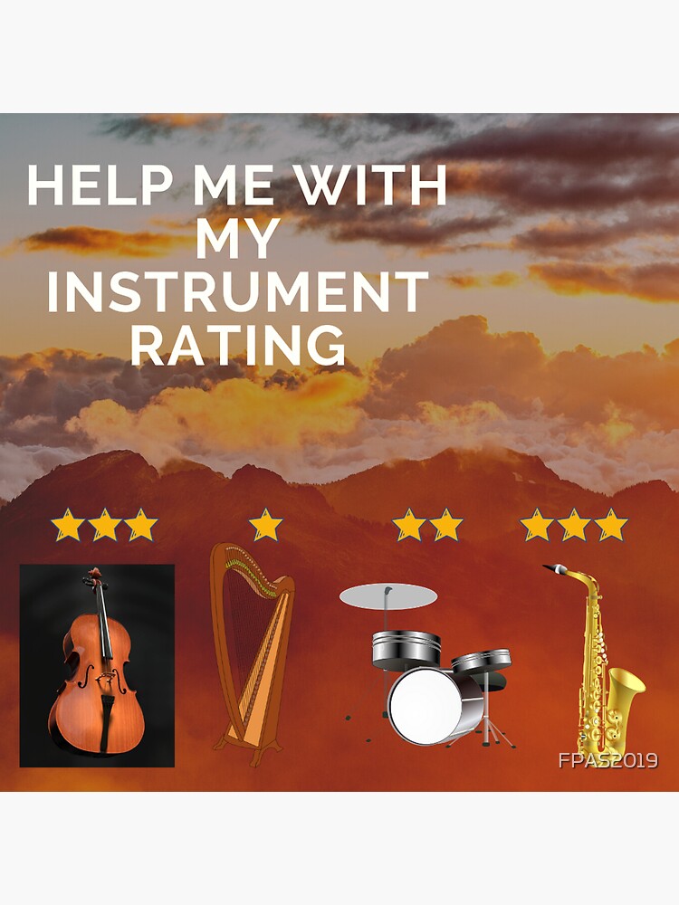 "Aviation Humor - help with instrument rating" Sticker by FPAS2019 ...