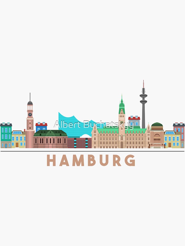 "Hamburg skyline" Sticker for Sale by idollisimo | Redbubble