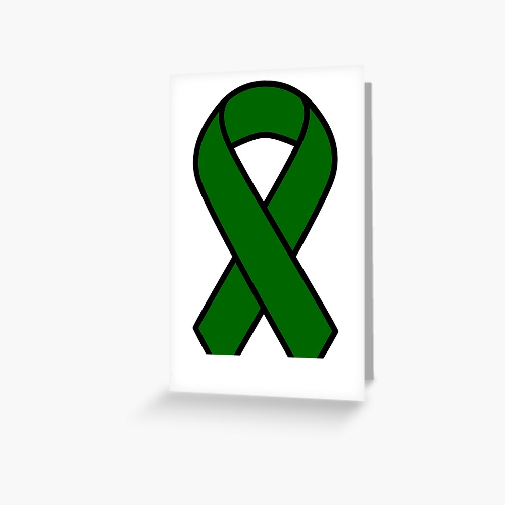 "Emerald Green Liver Cancer Ribbon" Greeting Card for Sale by ...