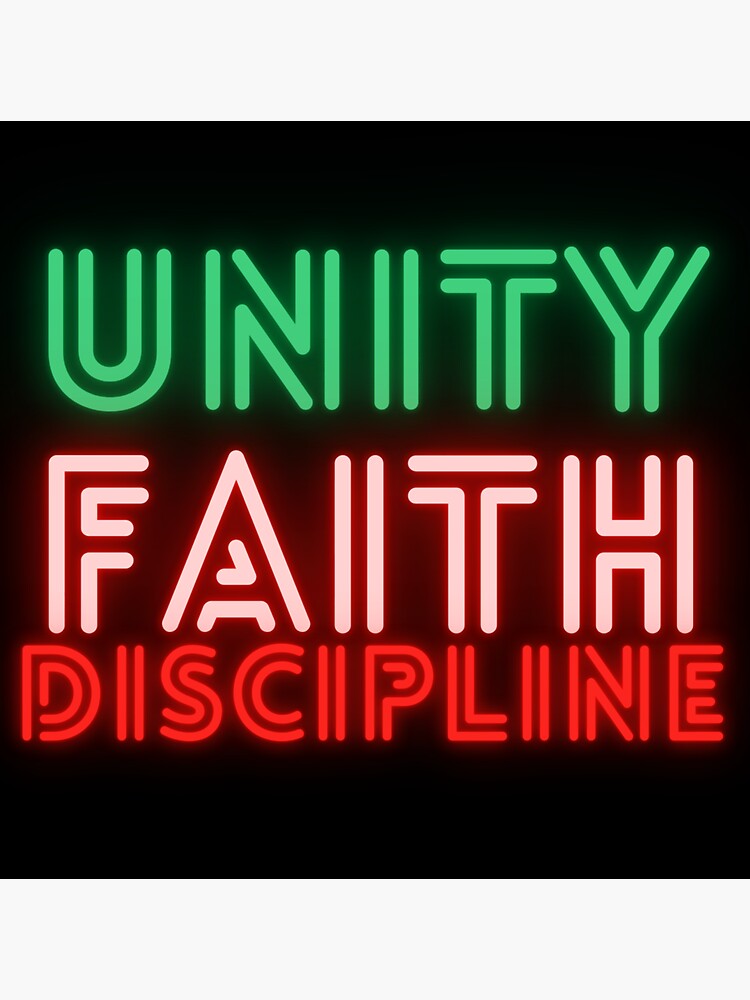 "UNITY FAITH DISCIPLINE QUAID E AZAM" Sticker by lotfisg | Redbubble