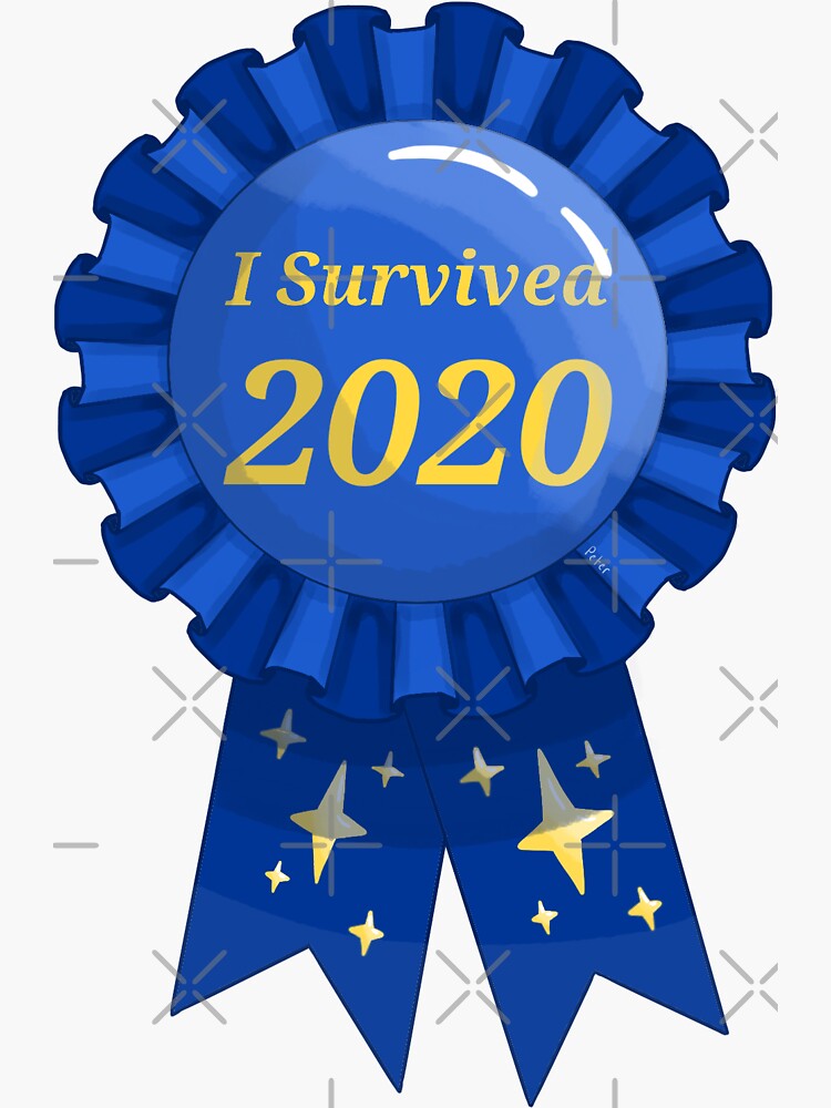 "I Survived 2020 blue ribbon" Sticker by INFPslytherpuff | Redbubble