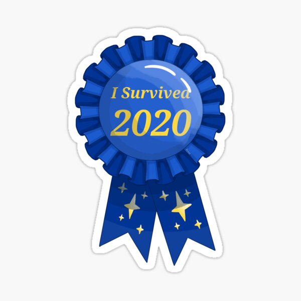 "I Survived 2020 blue ribbon" Sticker by INFPslytherpuff | Redbubble