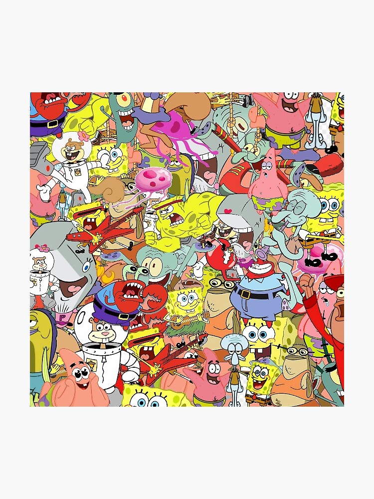 "SpongeBob Nostalgia Mood board" Sticker by leocarter | Redbubble