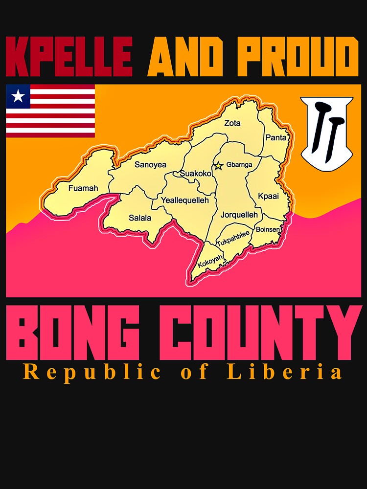 "Bong County - Republic of liberia kpelle and proud" Active T-Shirt for ...