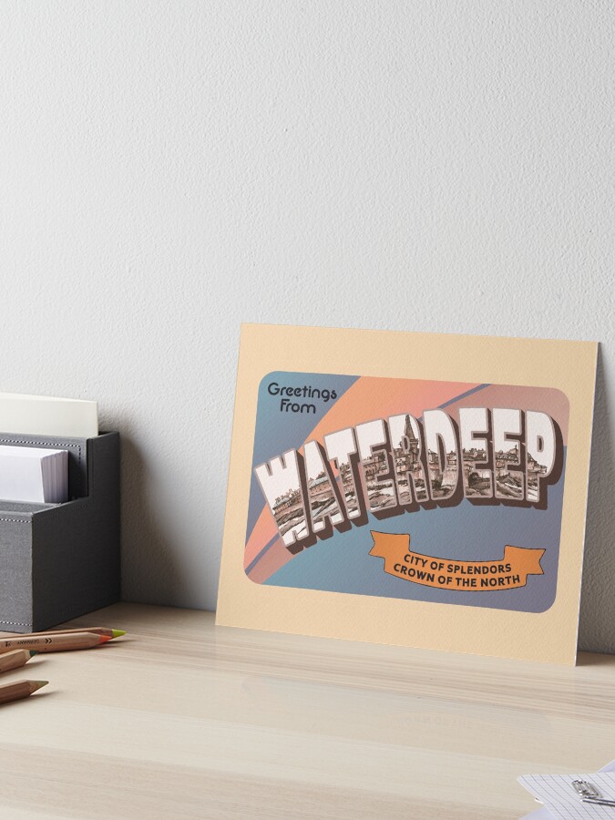 "Greetings from Waterdeep: 5e Vintage Postcard" Art Board Print for ...