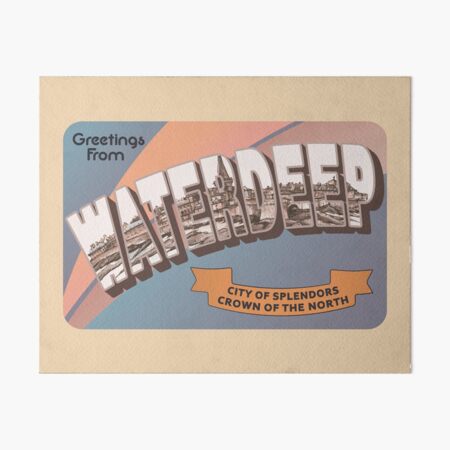 "Greetings from Waterdeep: 5e Vintage Postcard" Art Board Print for ...