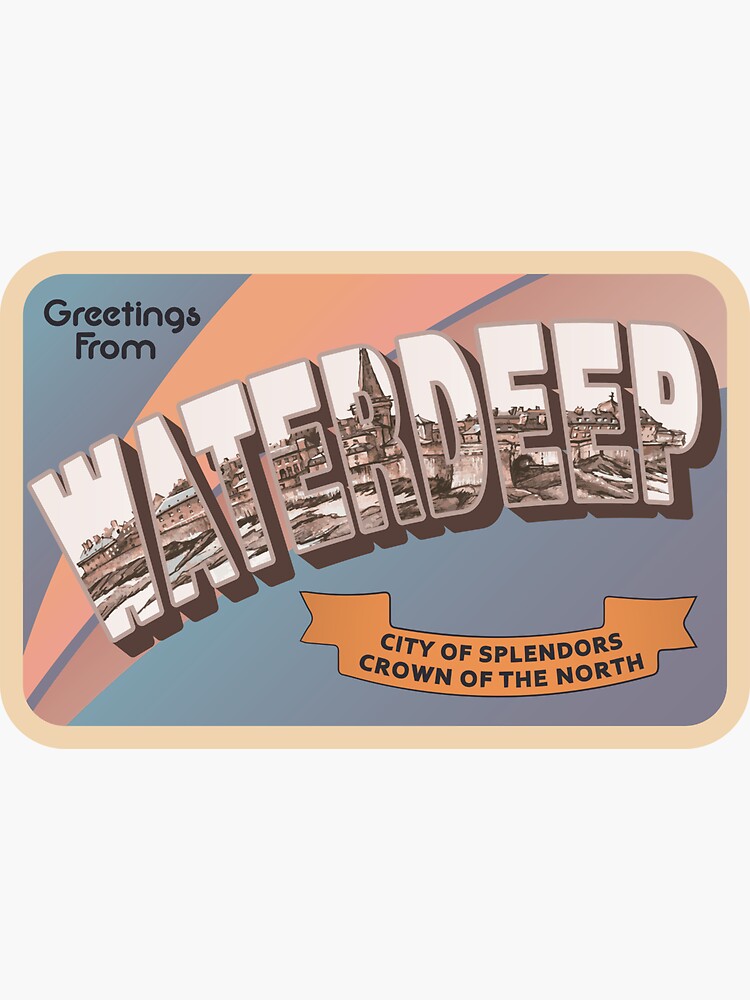 "Greetings from Waterdeep: 5e Vintage Postcard" Sticker for Sale by ...